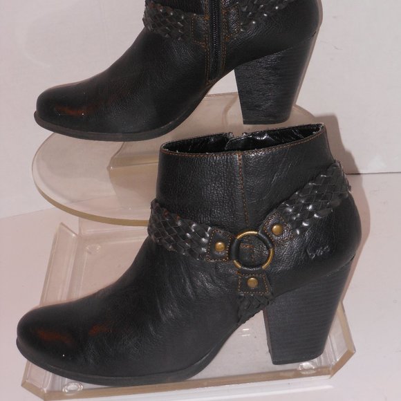 boc | Shoes | Boc Black Leather Ankle Boots Size 1 Medium | Poshmark